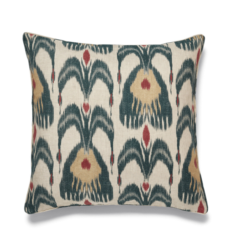 OKA, Bukhara Cushion Cover - Marine Blue, Cushion Covers, Linen, IKAT ...