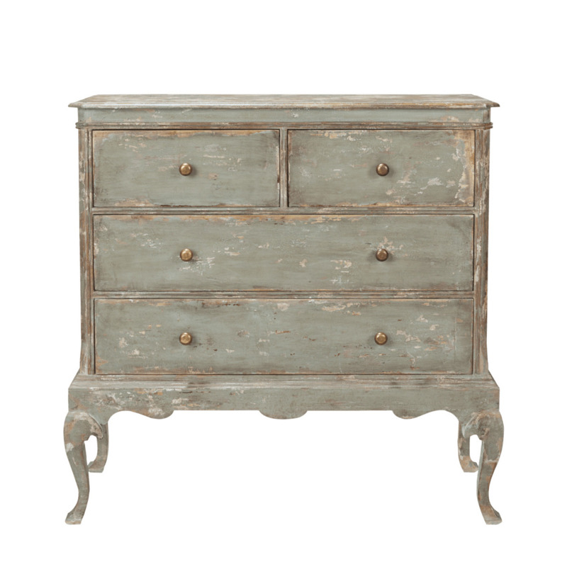OKA, Hopkirk Chest of Drawers - Distressed Blue, Chest of Drawers, Wood ...