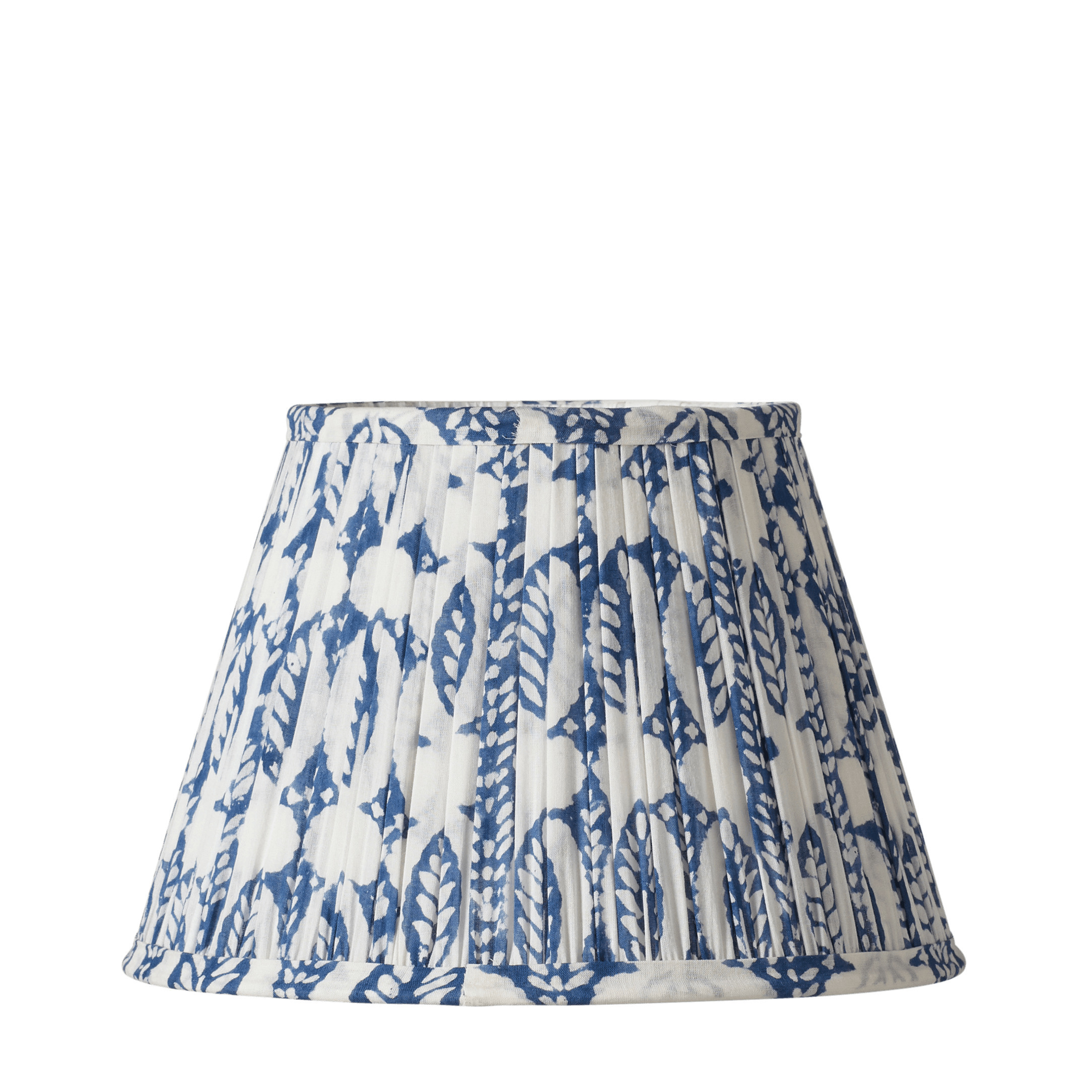 OKA, 25cm Pleated Daun Cotton Lampshade - Indigo, Lampshades, Linen ...