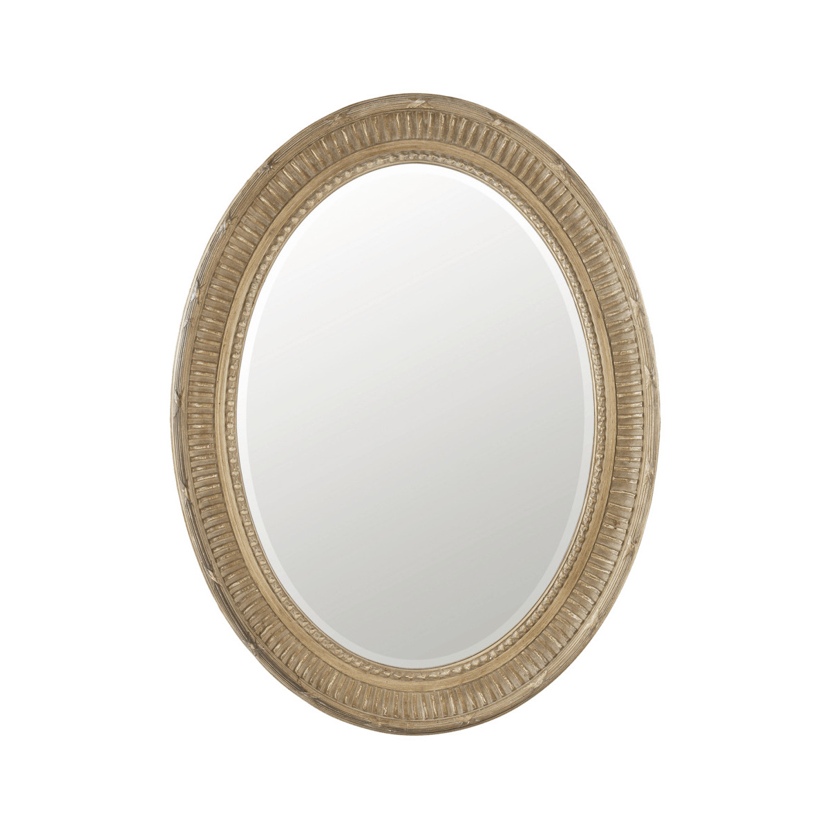 OKA, Large Killarney Oval Wall Mirror - Taupe, Mirrors, Glass/Wood by ...