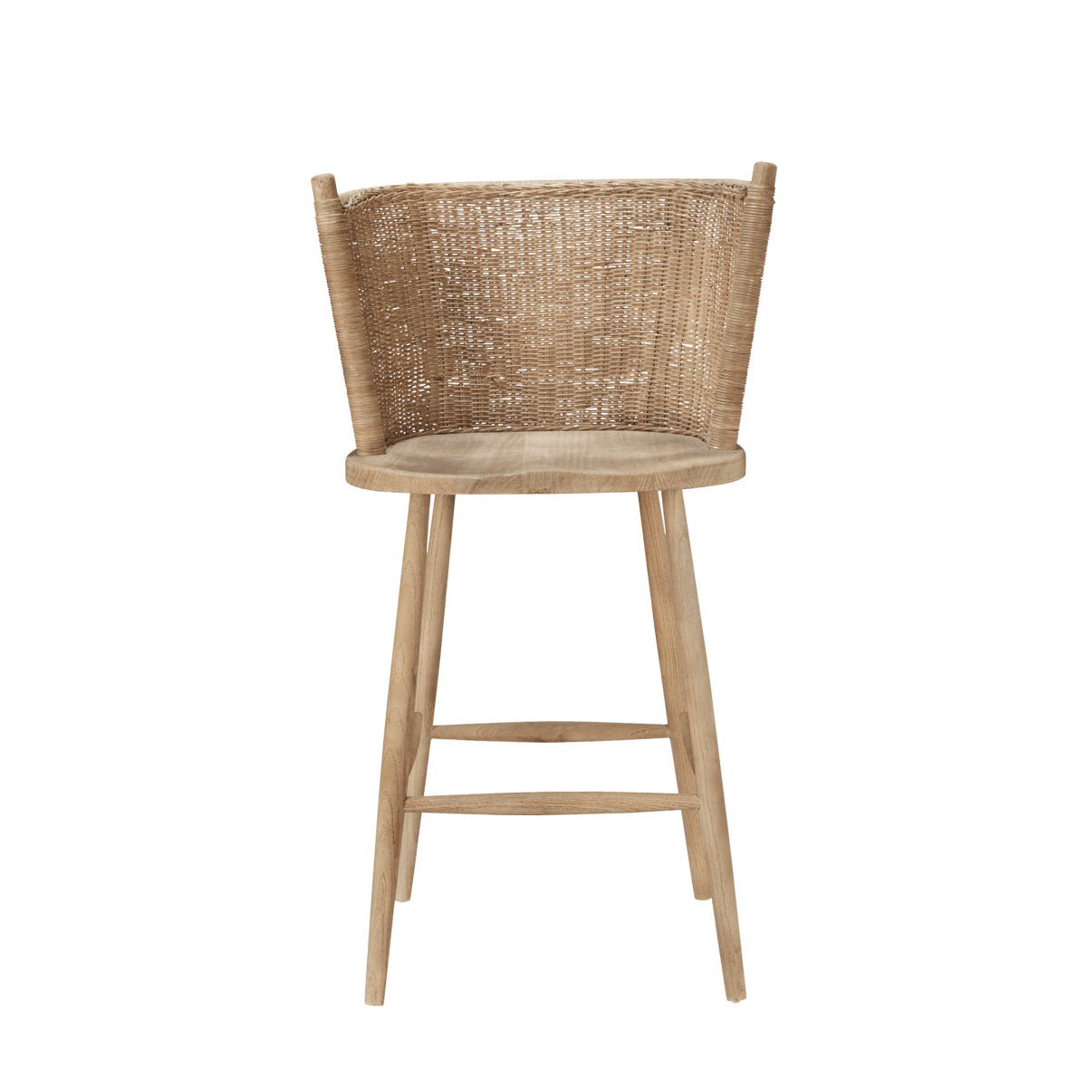 OKA, Taino Bar Stool - Natural, Bar Stools, Wood, Plain by Brook ...