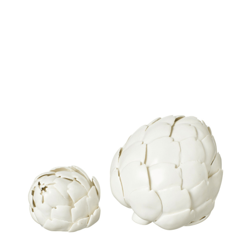 OKA, Pair of Porcelain Artichokes - White, Sculptures, Ceramic by Brook ...