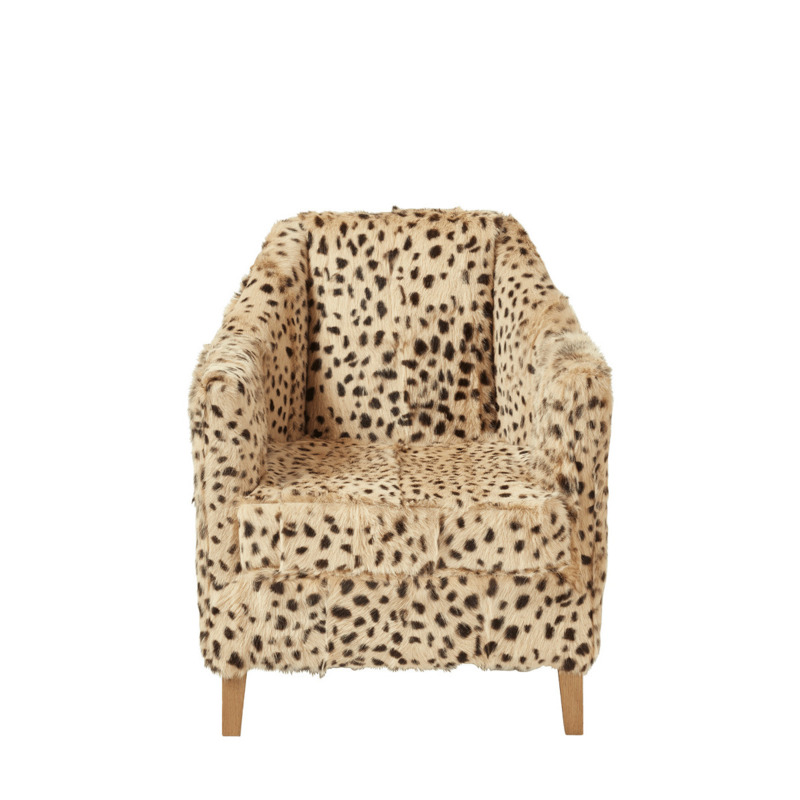 OKA, George Club Chair - Cheetah, Armchairs, Goat Hair, Cheetah Print ...