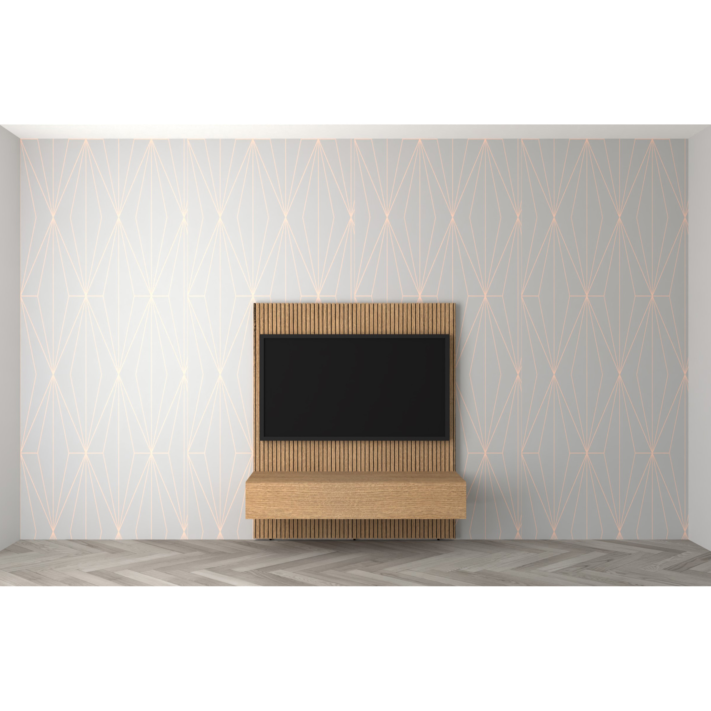 Contemporary Slatted TV Stand in Natural Oak | Fits TVs up to 50 by ...