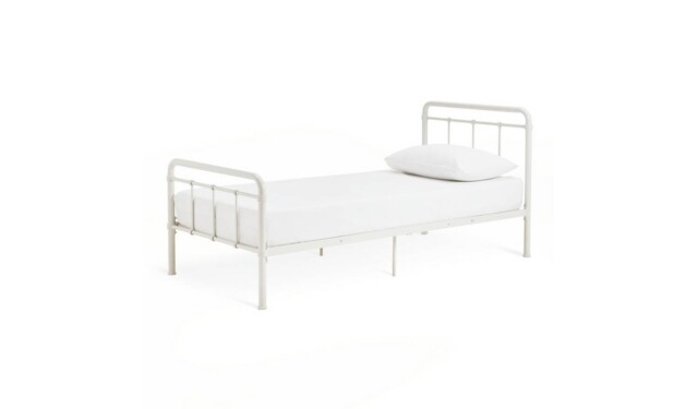 "Kids Agnes Metal Single Bed Frame White Childrens Bedroom Furniture ...