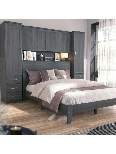 "Camberley Overbed Wardrobe Dark Oak Elegant Space-Saving Bedroom ...