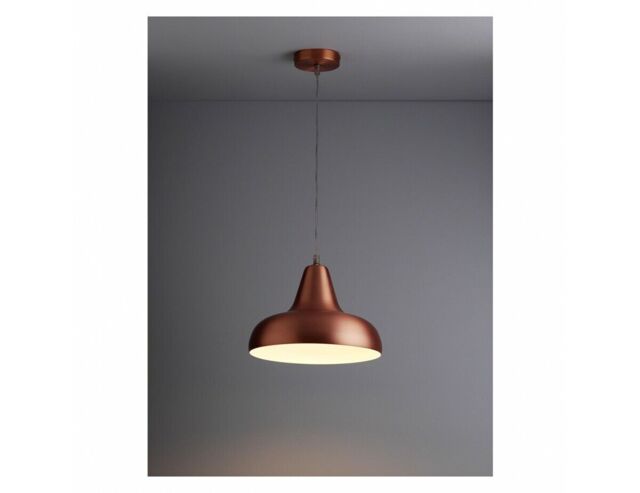 HABITAT Aerial Copper Brushed Metal Ceiling Light with White Interior ...