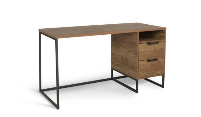 "Habitat Nomad 2 Drawer Desk Oak OfficeHome Computer Study Writing ...