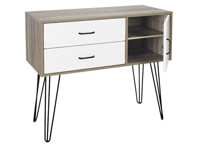 Hygena Ivy 2 Drawer Small Sideboard on Wire Legs Sleek Storage for Any ...