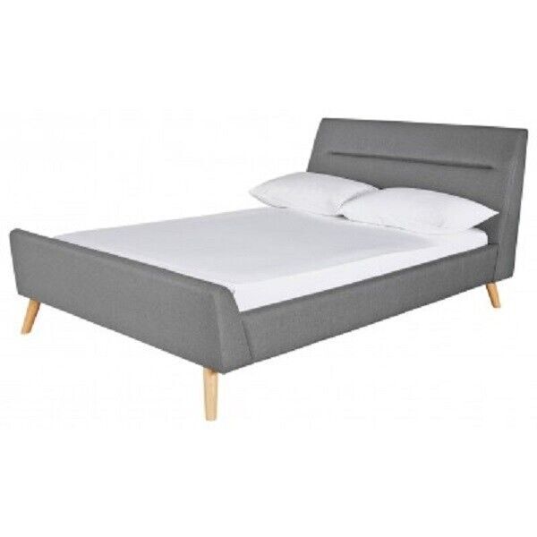 "Habitat Finn Double Fabric Bed Frame Grey Cozy and Stylish Bed Frame ...