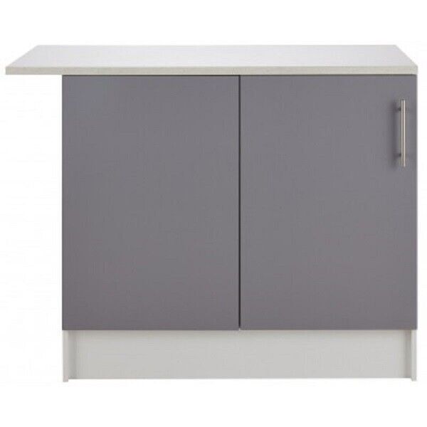 "Athina Fitted Kitchen Corner Base Unit Grey Durable Functional Kitchen ...