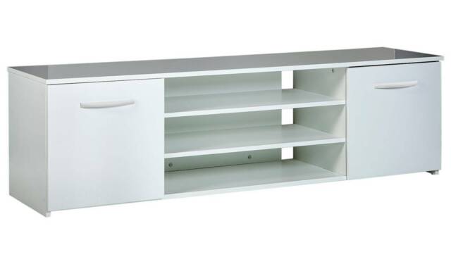 "Hayward 2 Door Wide TV Unit White Gloss Stylish Modern Media Console Cabinet " by Cheap ...