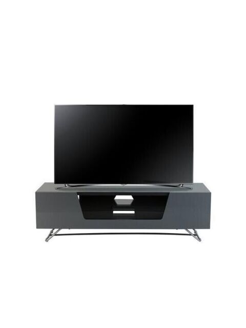 Chromium 120 cm TV Unit Grey Fits up to 55 inch TV Modern Media Storage ...
