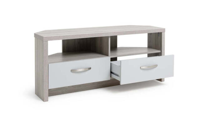 "Venice 2 Drawer Large Corner TV Unit - Grey " by Cheap Furniture ...