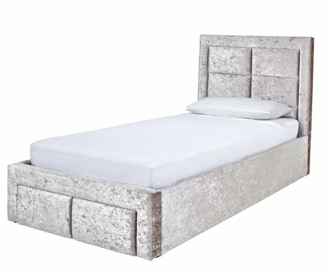 "Kourtney End Opening Ottoman Single Bed Silver Elegant and Functional ...