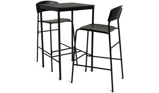 Habitat Stella Metal Bar Table 2 Black Bar Stools by Cheap Furniture ...