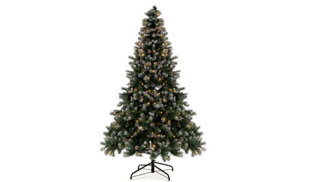 "8ft Pre lit Blue Oscar With Pine Cone Christmas Tree Realistic ...