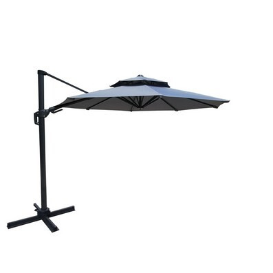 Overhang Garden Parasol by Croft - 3M Charcoal by Cherry Lane Garden ...