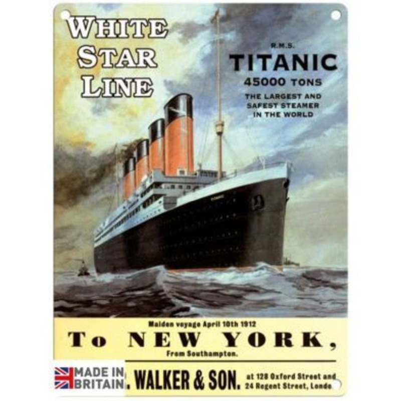 Vintage Titanic Sign Metal Wall Mounted - 60cm by Cherry Lane Garden ...