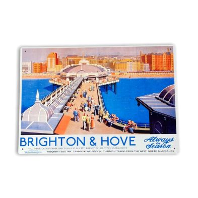Vintage Brighton Sign Metal Wall Mounted - 42cm by Cherry Lane Garden ...