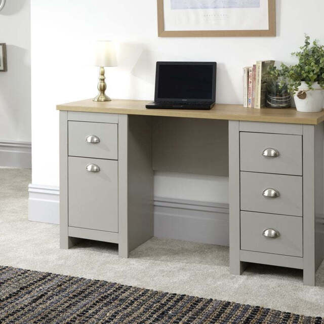 Lancaster Desk Grey 4 Drawers 1 Door by Cherry Lane Garden Centres ...
