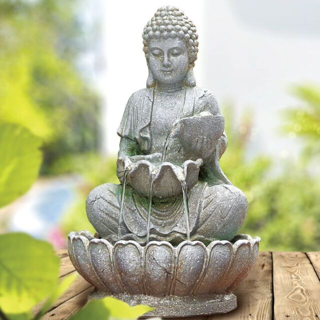 Bright Garden Solar Buddha Water Fountain by Cherry Lane Garden Centres ...