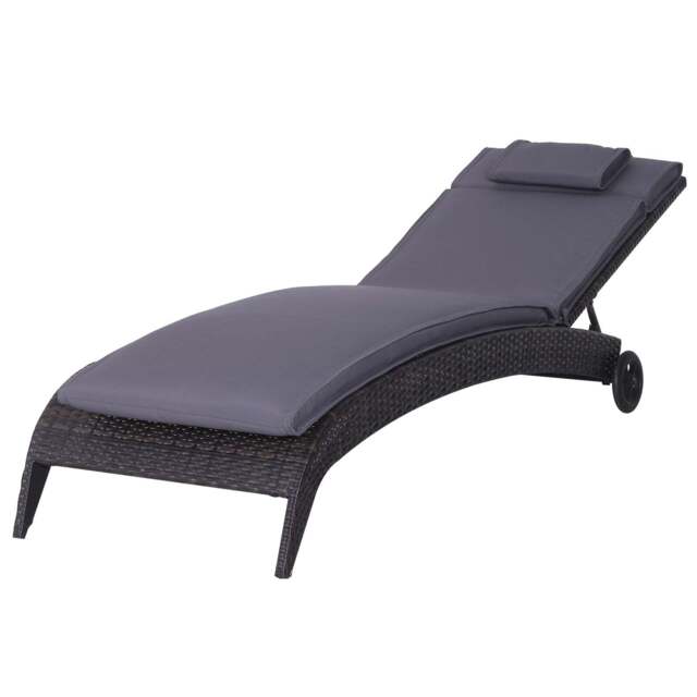 Garden Sun Lounger Cushion Replacement Thick Sunbed Reclining Chair ...