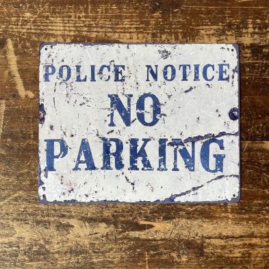 Vintage Police Notice No Parking Sign Metal Wall Mounted - 27cm by ...