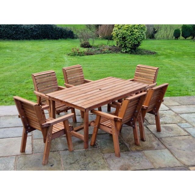 Swedish Redwood Garden Furniture Set by Croft - 6 Seats by Cherry Lane ...