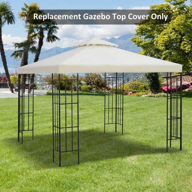 Outsunny 3 X 3 M Gazebo Replacement Canopy Cream by Cherry Lane Garden ...