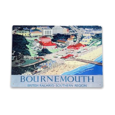 Vintage British Railways Bournemouth Sign Metal Wall Mounted - 42cm by ...