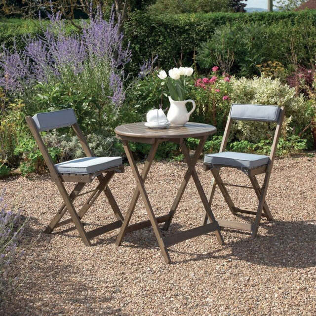 Raffles Garden Bistro Set Grey by Cherry Lane Garden Centres | ufurnish.com
