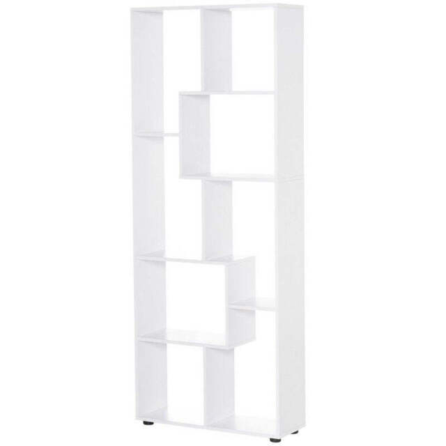 Homcom 8-Tier Freestanding Bookcase W/ Melamine Surface Anti-Tipping ...