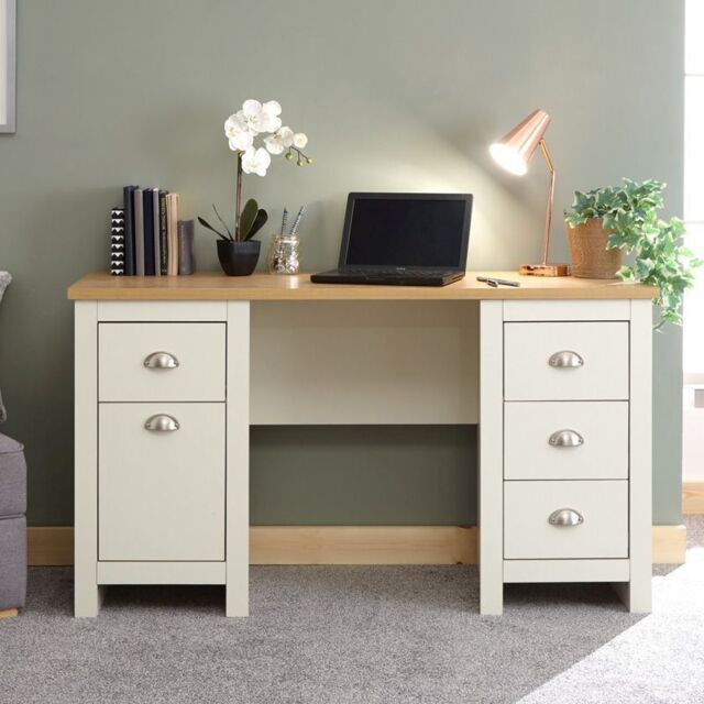 Lancaster Desk Cream 4 Drawers 1 Door by Cherry Lane Garden Centres ...