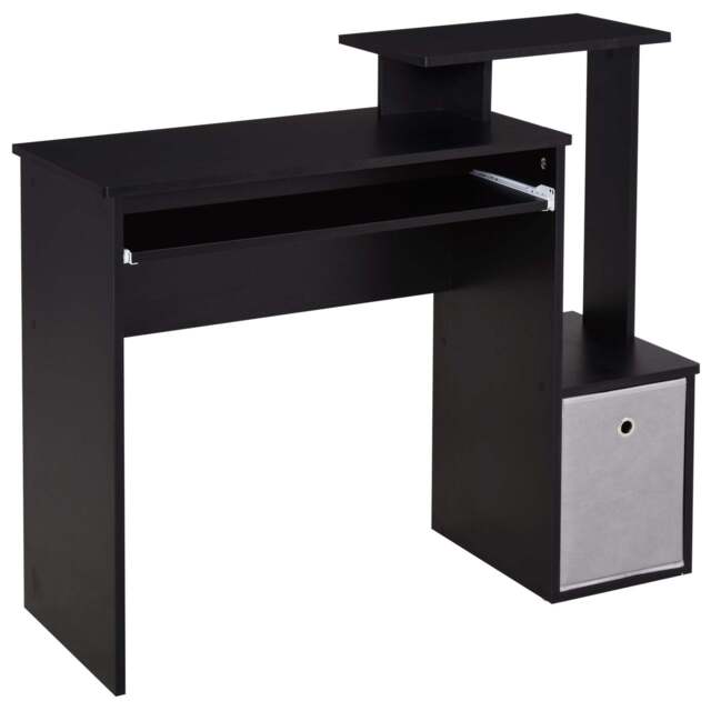 Computer Desk with Sliding Keyboard Tray Storage Drawer Shelf Home ...