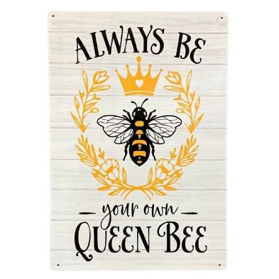 Queen Bee Sign Metal Wall Mounted - 41cm by Cherry Lane Garden Centres ...