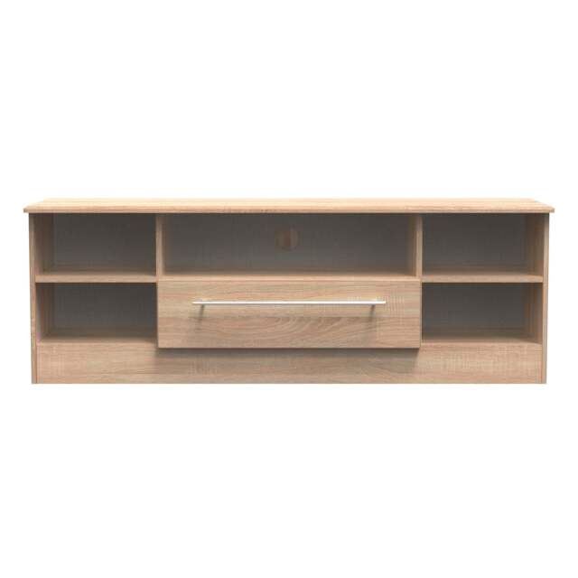 Sherwood TV Unit Light Oak 5 Shelves 1 Drawer 146cm by Cherry Lane ...