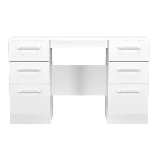 Worcester Desk White 6 Drawers 125cm by Cherry Lane Garden Centres ...