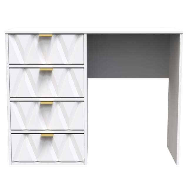 Diamond Desk White 4 Drawers 97cm by Cherry Lane Garden Centres ...