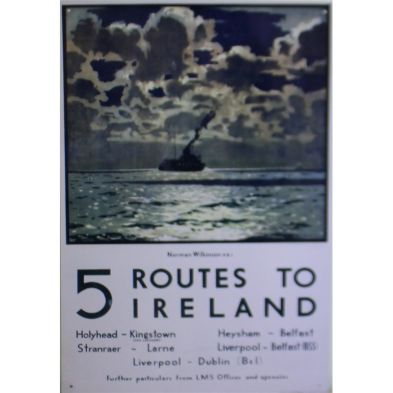 Vintage 6 Routes To Ireland Ferry Sign Metal Wall Mounted - 40cm by ...