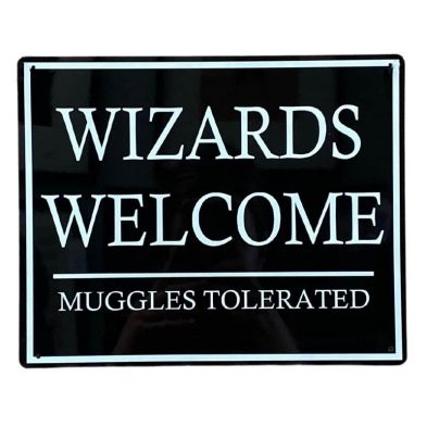Wizards Welcome Sign Metal Wall Mounted - 25cm by Cherry Lane Garden ...