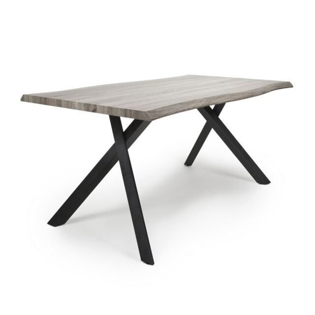 Contemporary Dining Table Curved Edges Beige Pine Effect - 160cm by ...