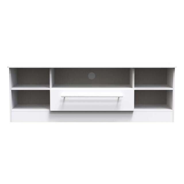 Sherwood TV Unit White 5 Shelves 1 Drawer 146cm by Cherry Lane Garden ...