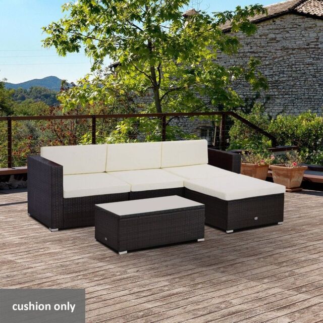 Outsunny Outdoor Cushion Pad Set For Rattan Furniture by Cherry Lane ...