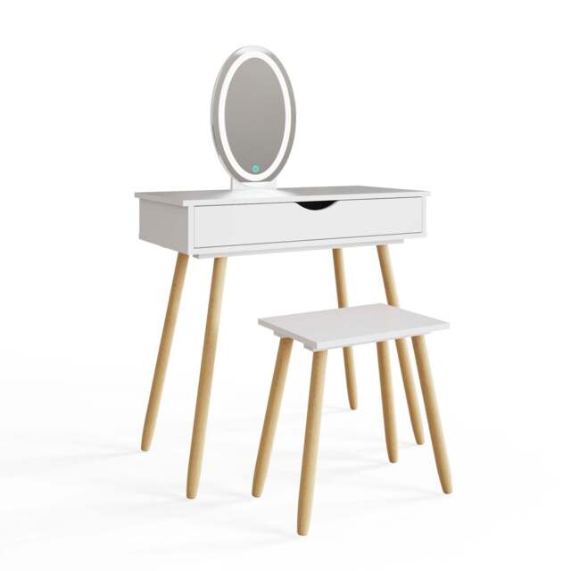 Signy Tall Dressing Table Set White 1 Drawer by Cherry Lane Garden ...