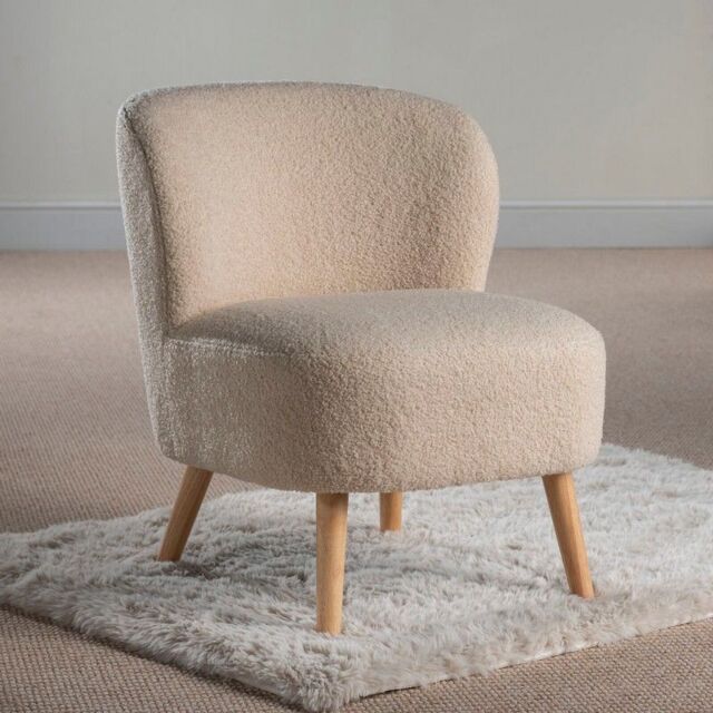 Teddy Dining Chair Wood & Fabric Beige by Hamilton McBride by Cherry ...