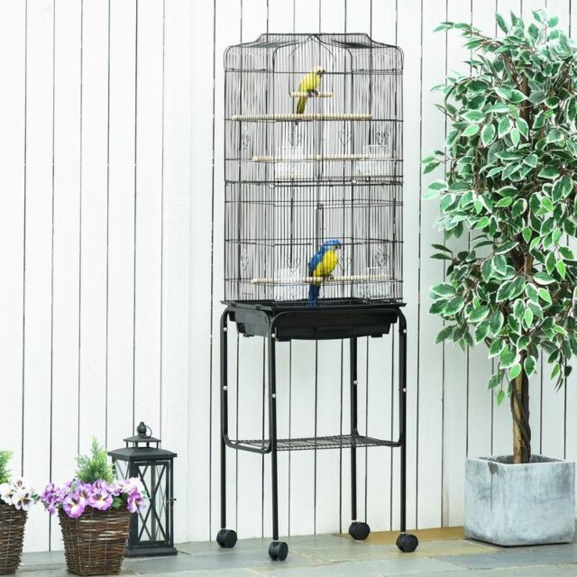 Grille 157cm Bird Cage Wheeled Black by Pawhut by Cherry Lane Garden ...