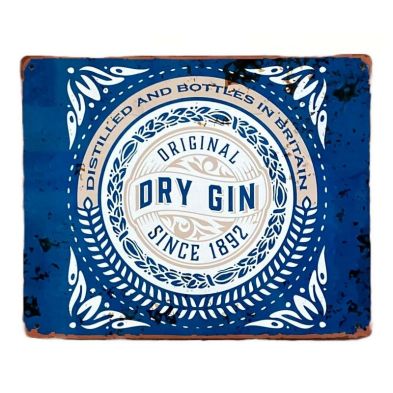 London Dry Gin Sign Metal Wall Mounted - 40cm by Cherry Lane Garden ...