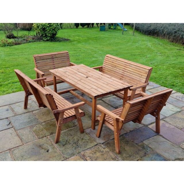 Swedish Redwood Garden Furniture Set by Croft - 10 Seats by Cherry Lane ...