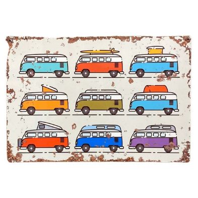 Vintage Camper Van Sign Metal Wall Mounted - 41cm by Cherry Lane Garden ...